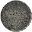 Silver Two Annas Coin of Victoria Queen of Calcutta Mint of 1862 ...