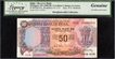 Legacy Graded Fifty Rupees Fancy Number 1000000 Banknote Signed by R N ...